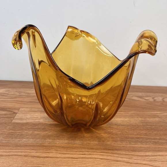 Murano | Art | Murano Glass White Cristal Amber Bowl Handmade In Italy ...